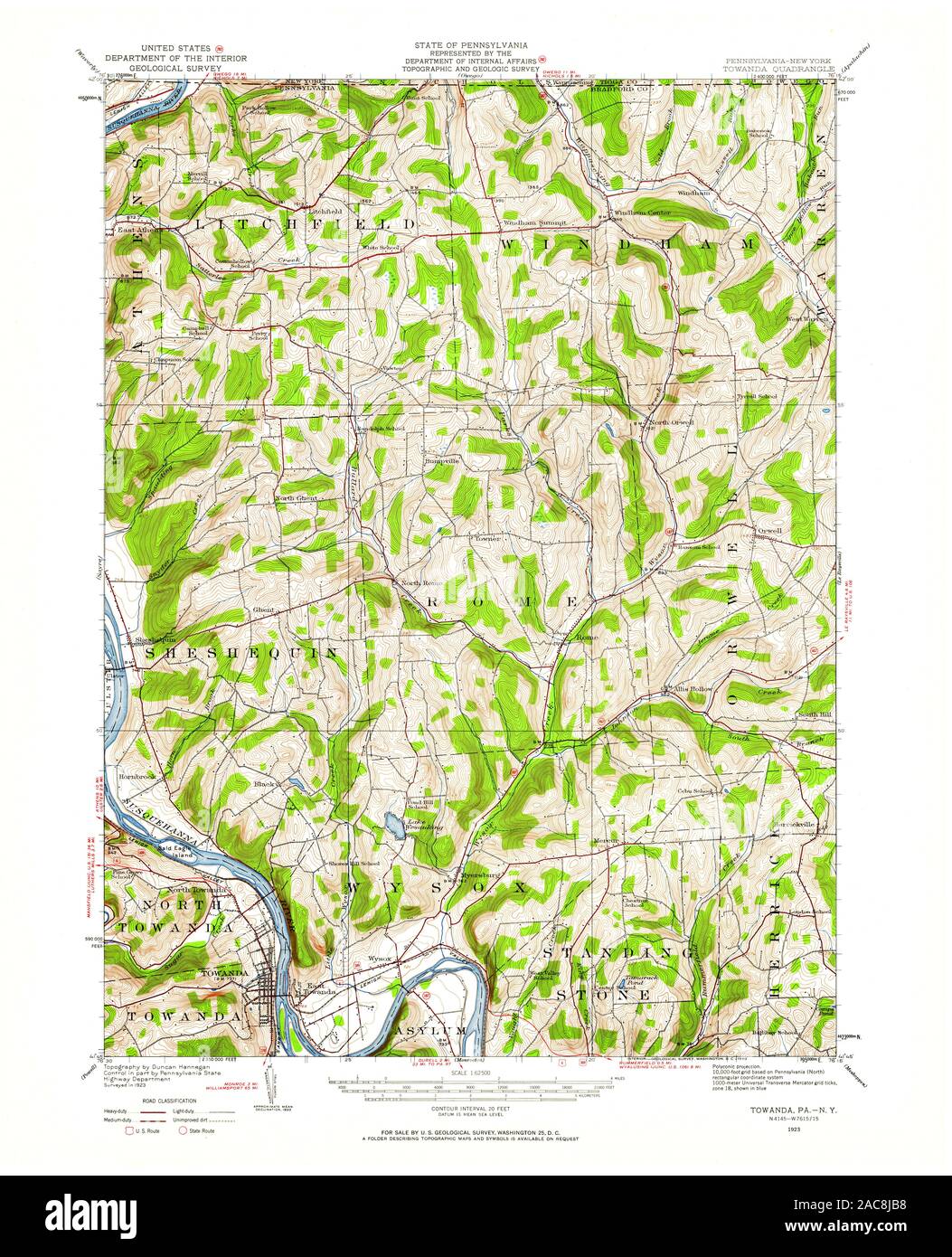 Map of towanda Cut Out Stock Images & Pictures - Alamy