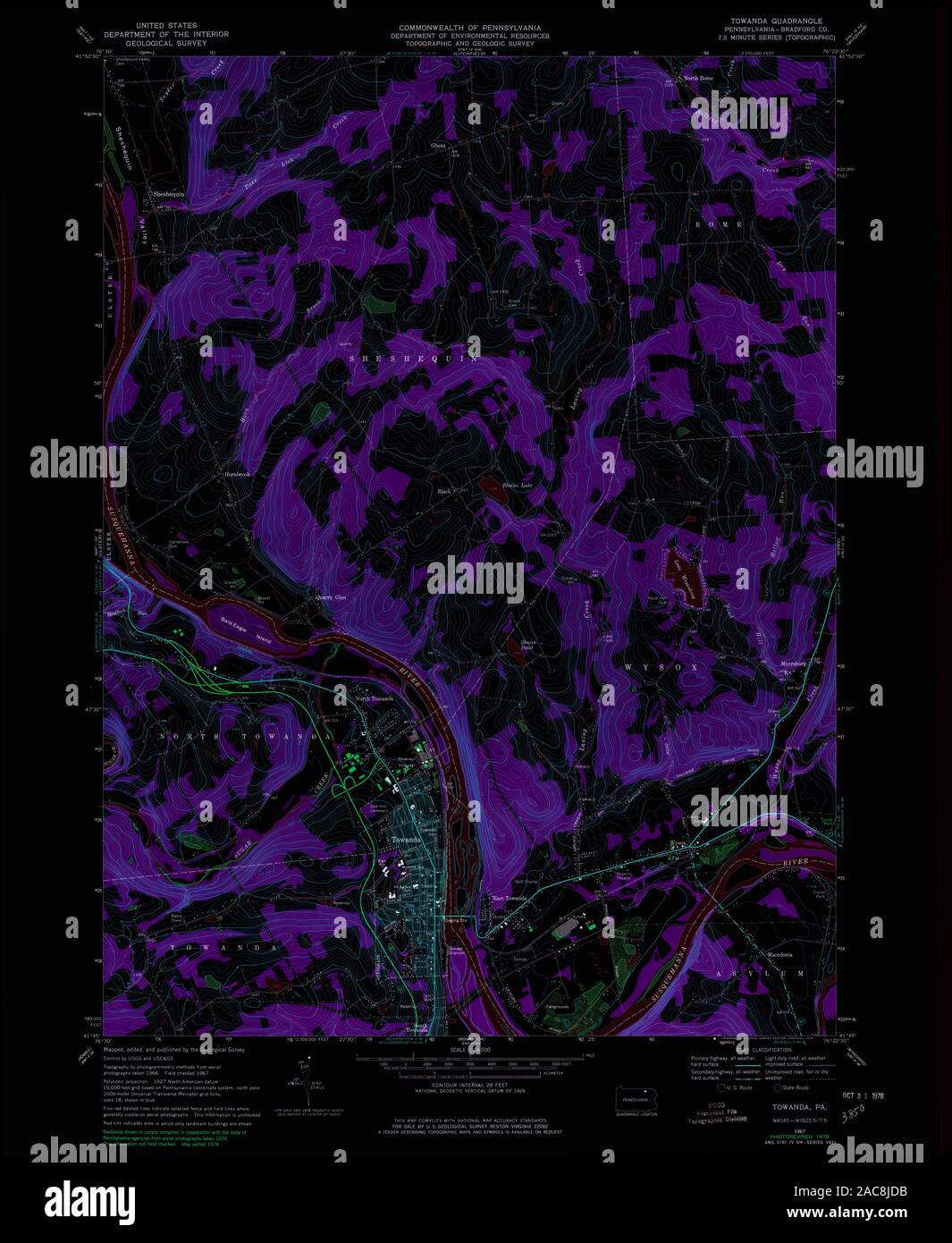 Map of towanda hi-res stock photography and images - Alamy
