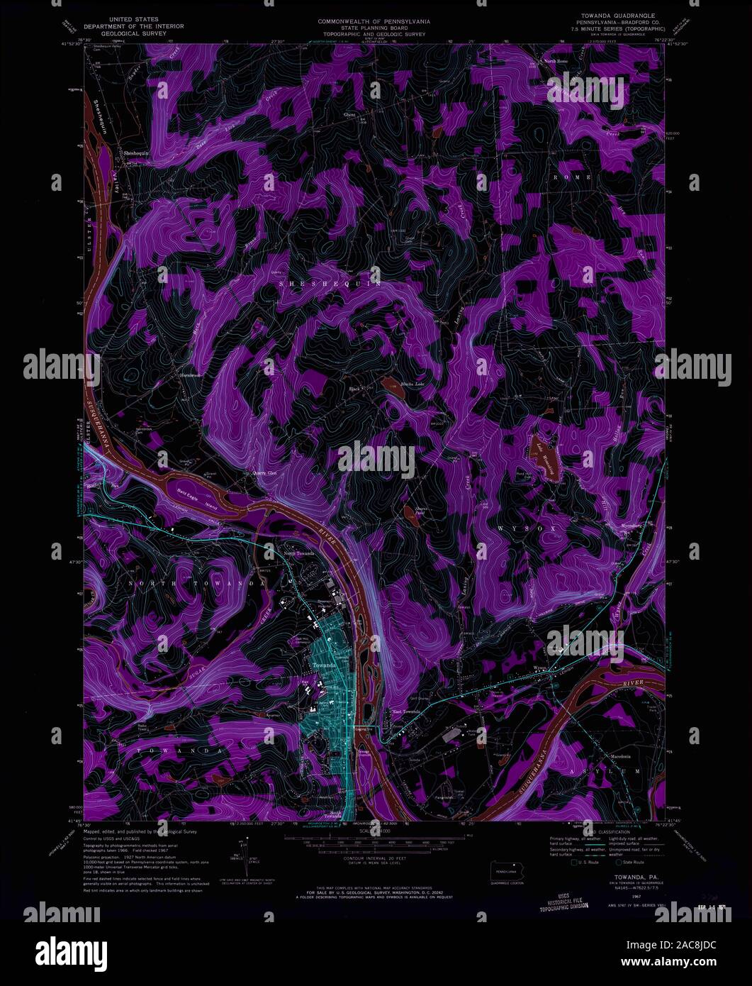 Map of towanda hi-res stock photography and images - Alamy
