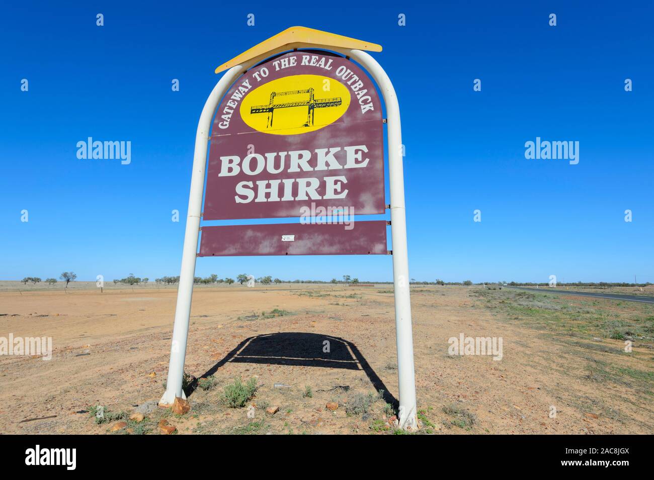 Bourke shire Gateway to the Real Outback sign, New South Wales, NSW ...