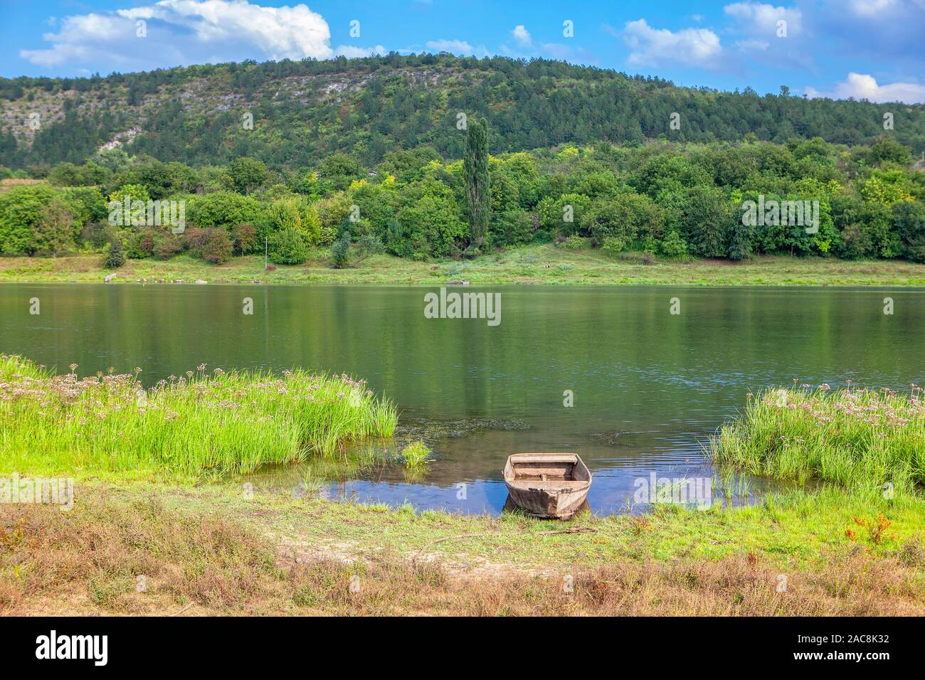 natural scenery of river valley Stock Photo - Alamy