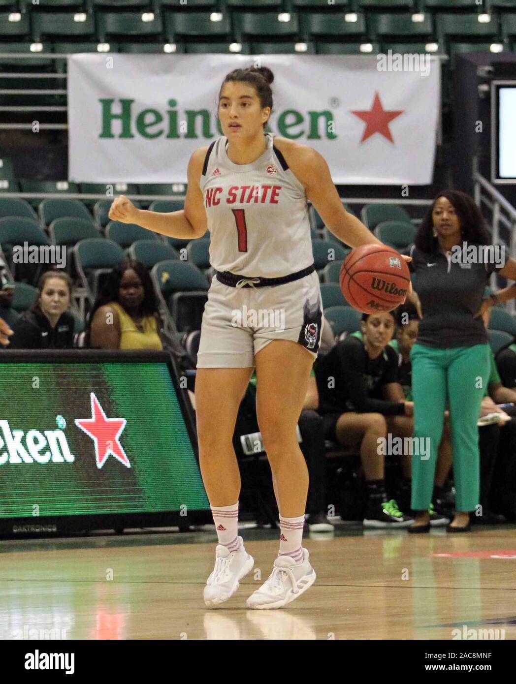 December 1, 2019 - NC State Wolfpack guard Aislinn Konig #1 during a ...