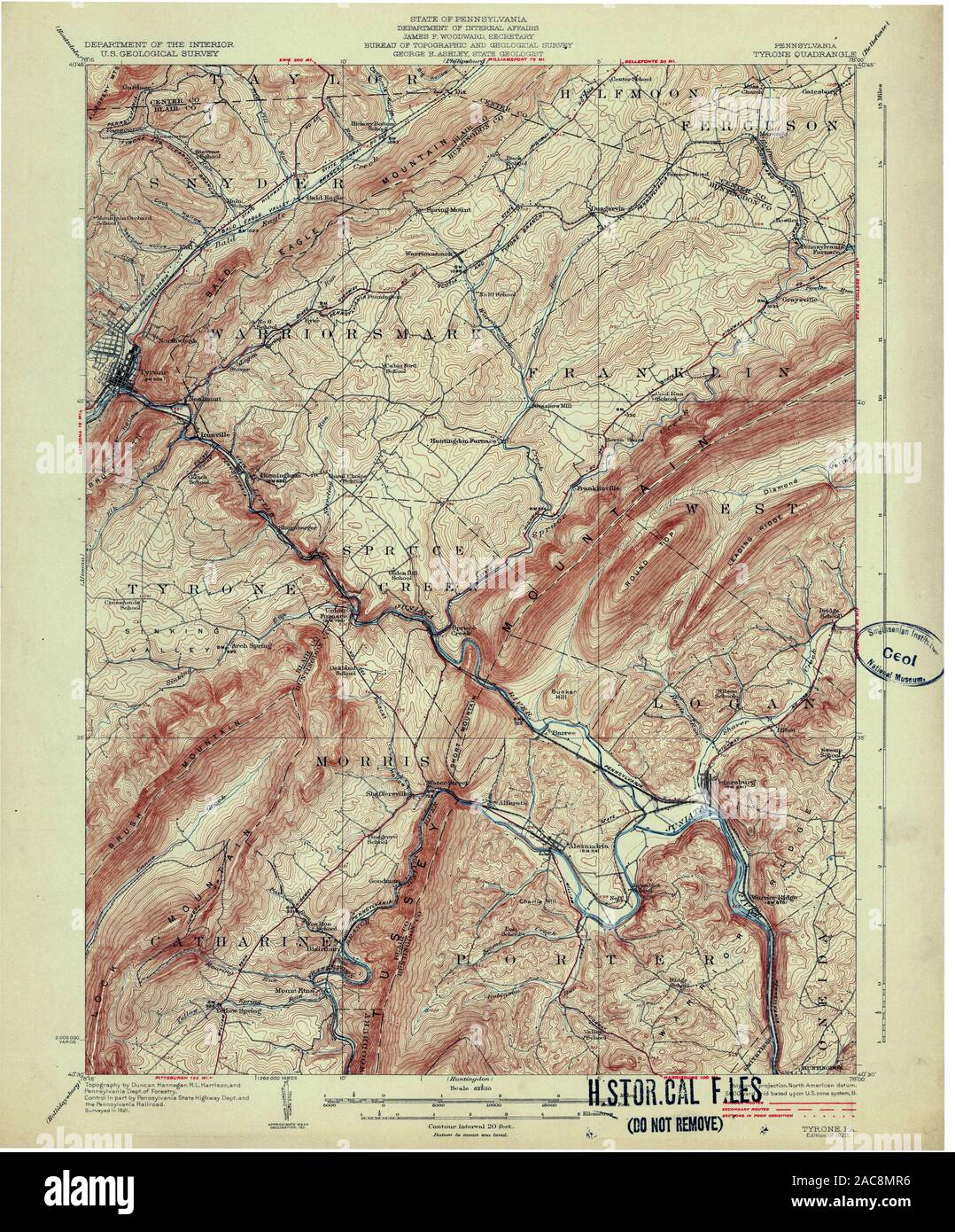 Tyrone pennsylvania map hi-res stock photography and images - Alamy