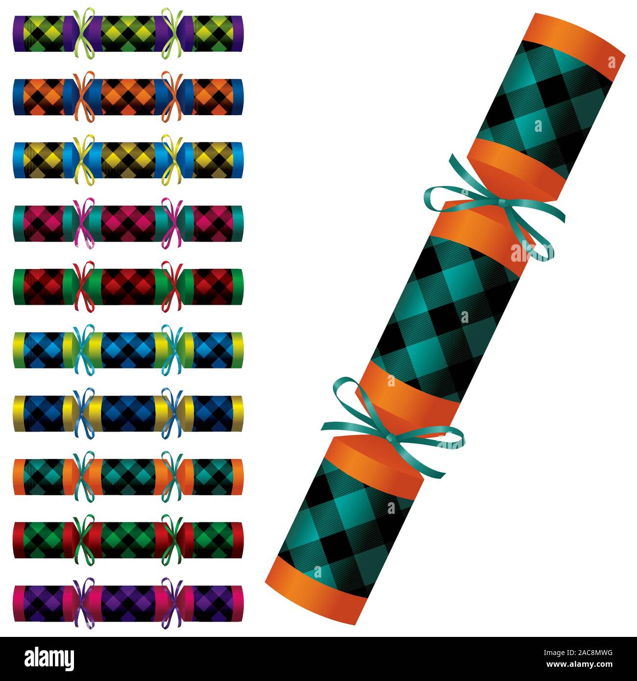 Bright buffalo plaid Christmas crackers in vector format Stock Vector ...