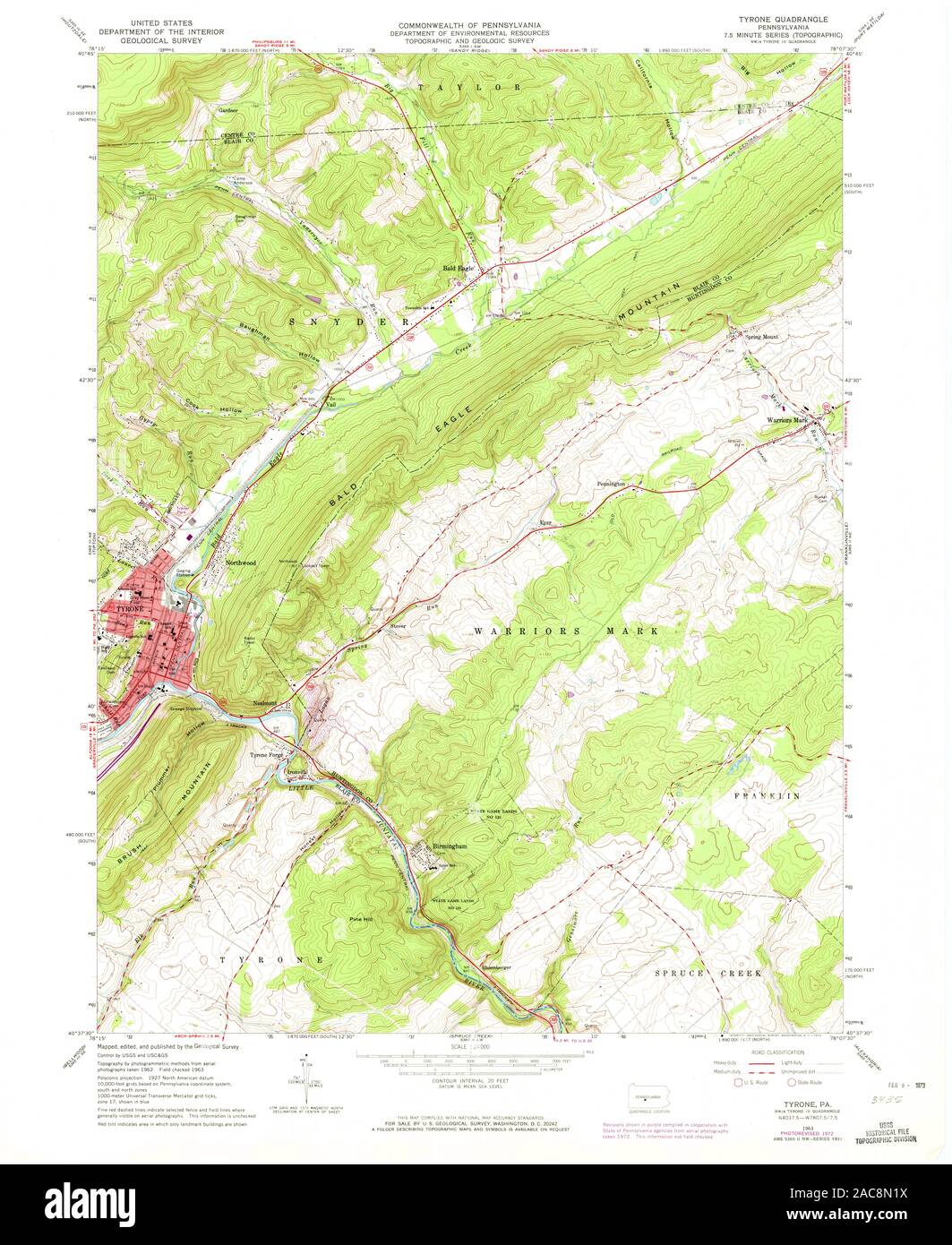 Tyrone pennsylvania map hi-res stock photography and images - Alamy