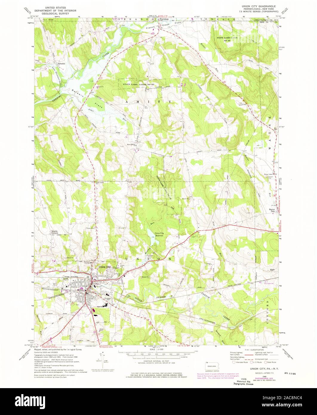 Union city pennsylvania map hi-res stock photography and images - Alamy