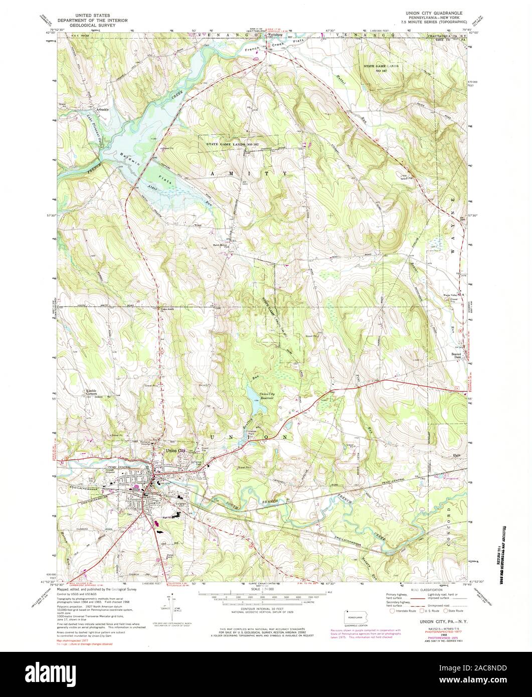 Union city pennsylvania map hi-res stock photography and images - Alamy