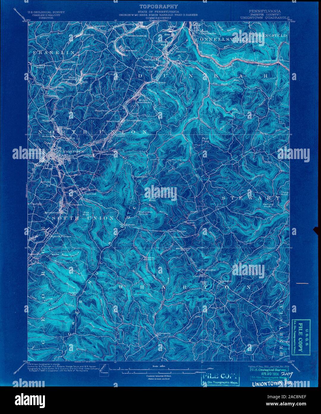 Map of uniontown pennsylvania hi-res stock photography and images - Alamy