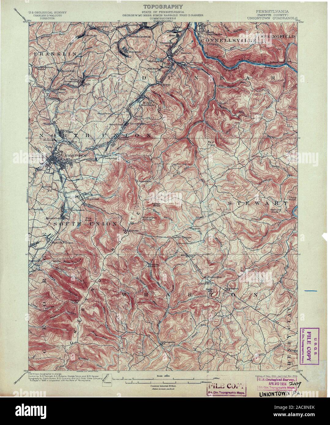 Map of uniontown pennsylvania hi-res stock photography and images - Alamy