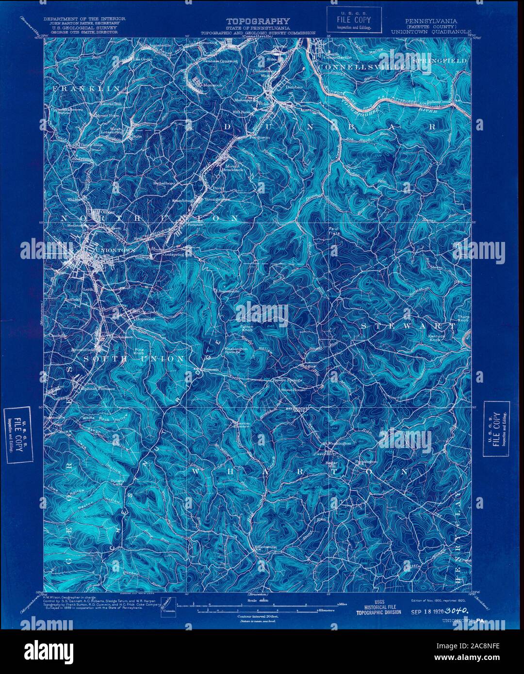 Map of uniontown pennsylvania hi-res stock photography and images - Alamy