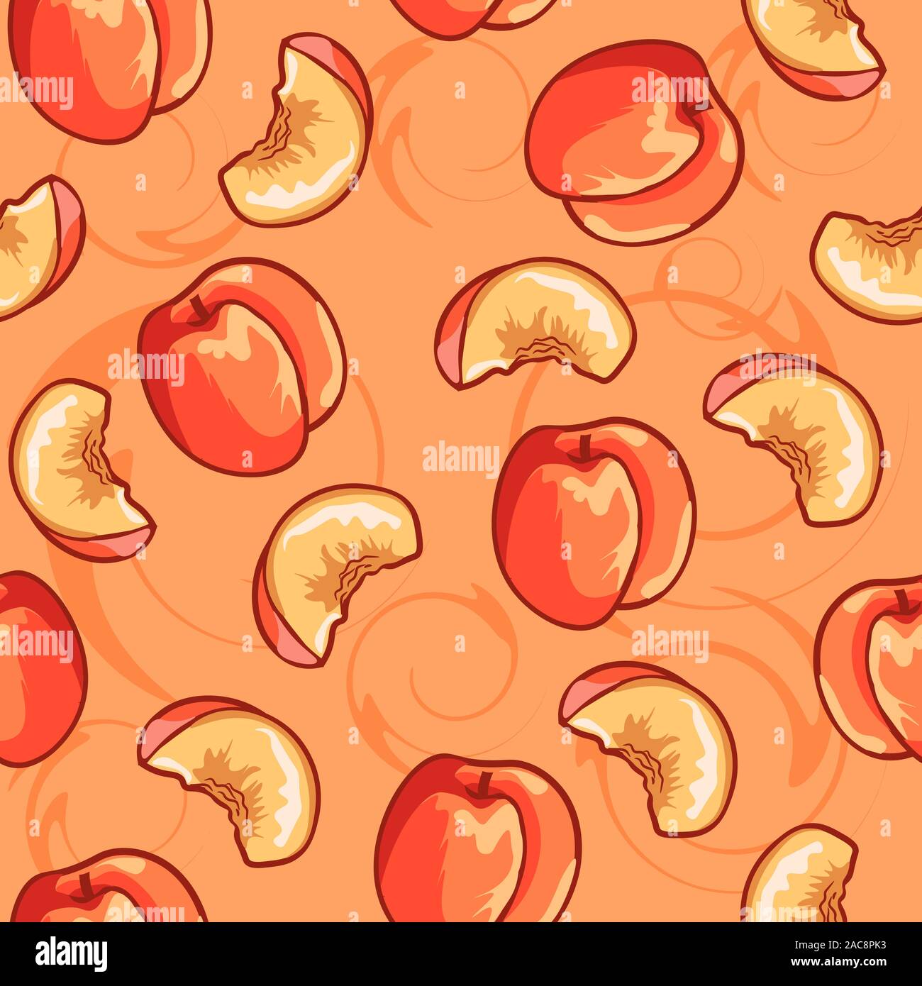 Peach slice Stock Vector Images - Alamy