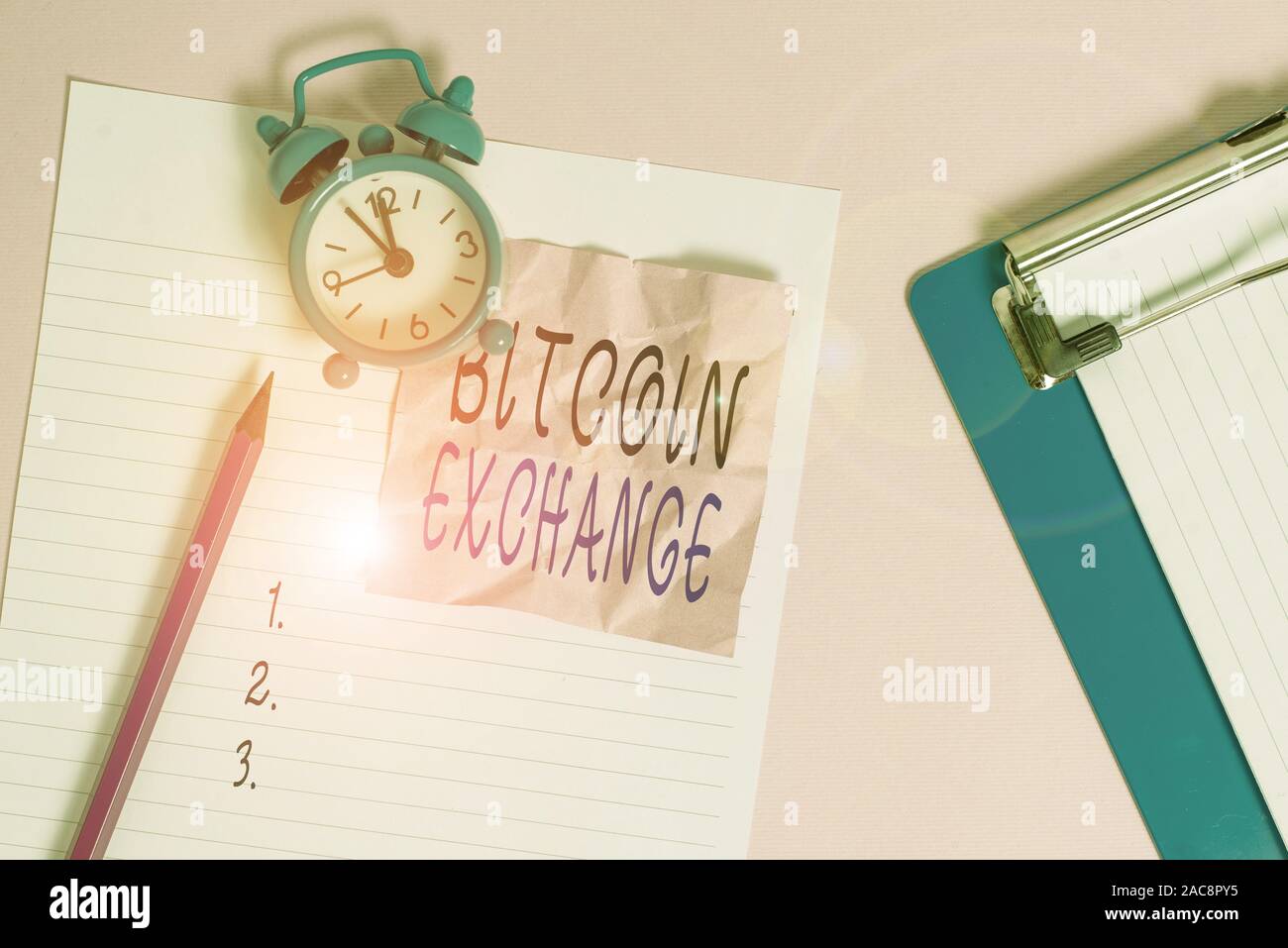 Handwriting text writing Bitcoin Exchange. Conceptual photo digital ...