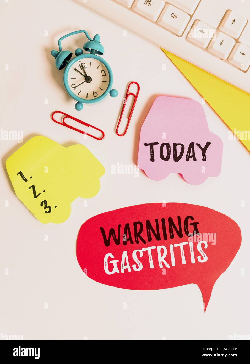 Writing note showing Warning Gastritis. Business concept for early ...