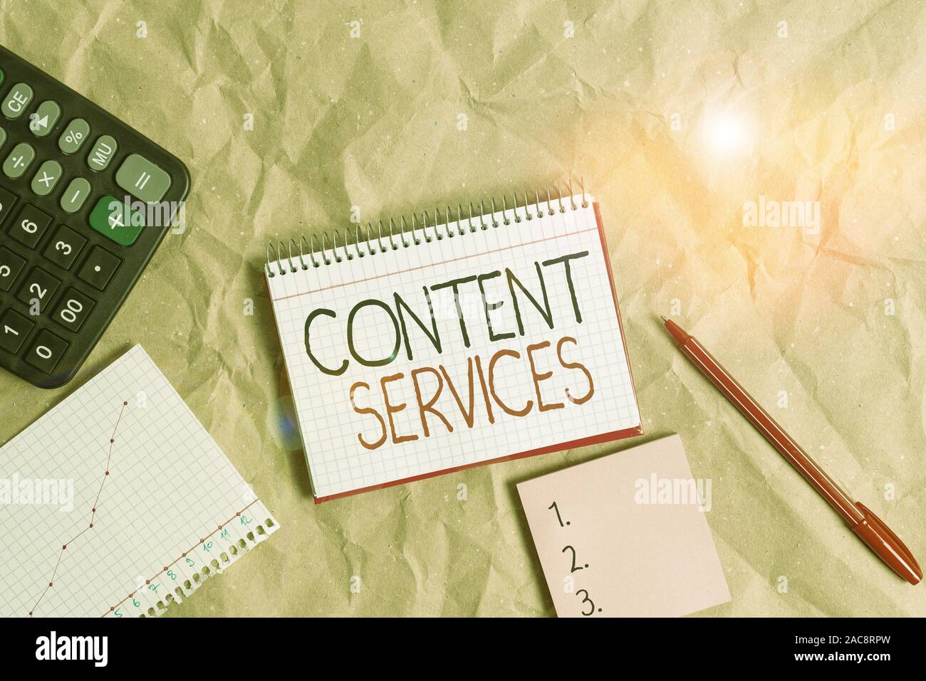 Text sign showing Content Services. Business photo text delivers the ...