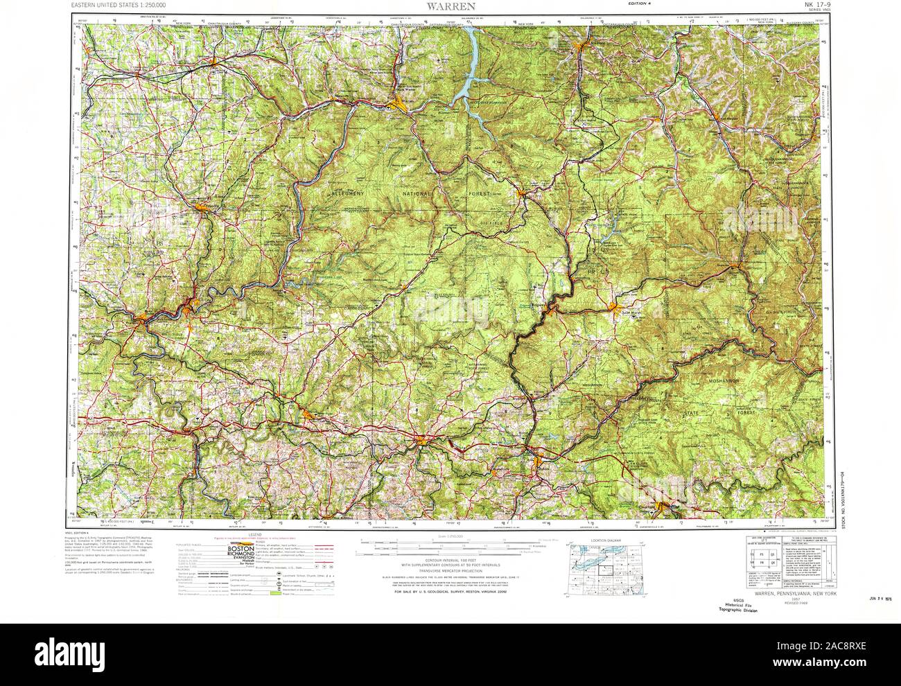 Warren pennsylvania map hi-res stock photography and images - Alamy