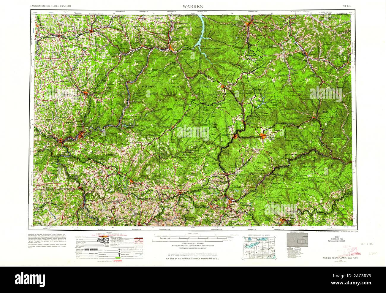 Warren pennsylvania map hi-res stock photography and images - Alamy