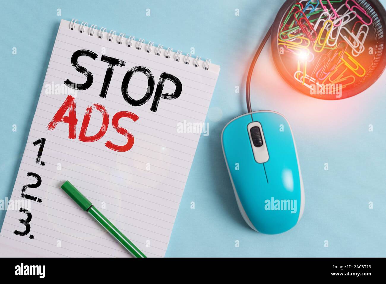Text sign showing Stop Ads. Business photo showcasing program that will ...