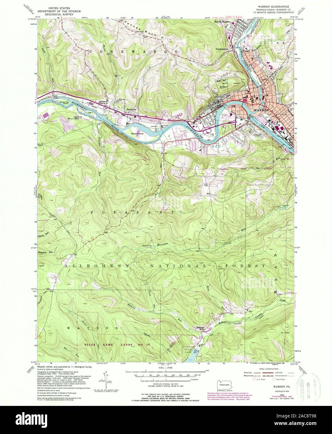 Warren pennsylvania map hi-res stock photography and images - Alamy