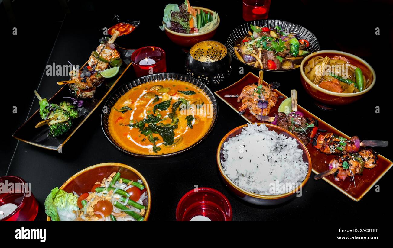 Delicious Asian food - A collection of different Asian dishes Stock ...