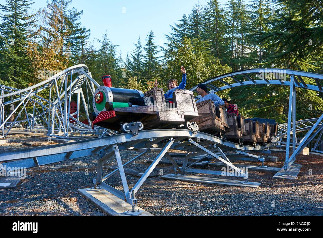 Roller coaster train carts hi-res stock photography and images - Alamy