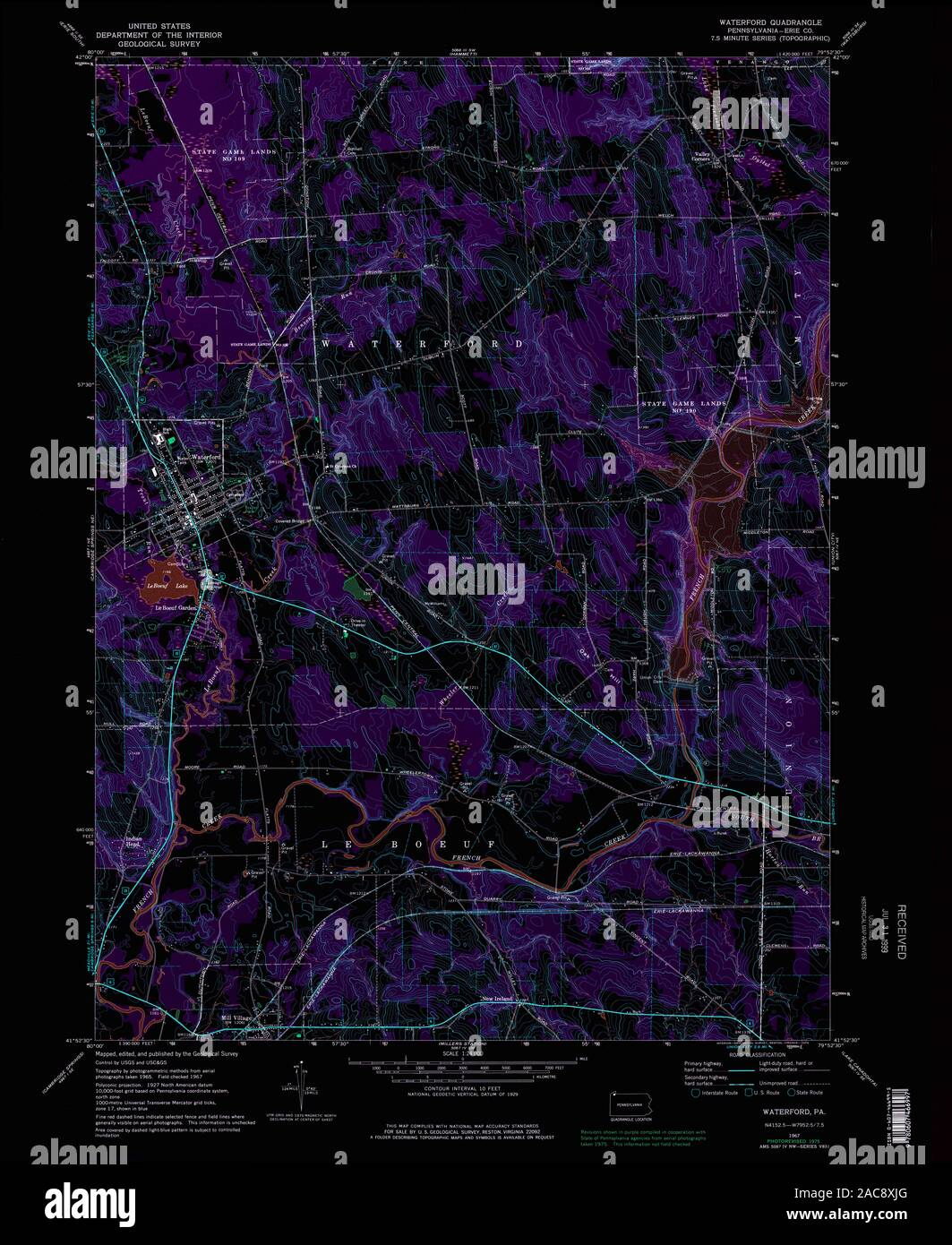 Waterford pennsylvania map hi-res stock photography and images - Alamy