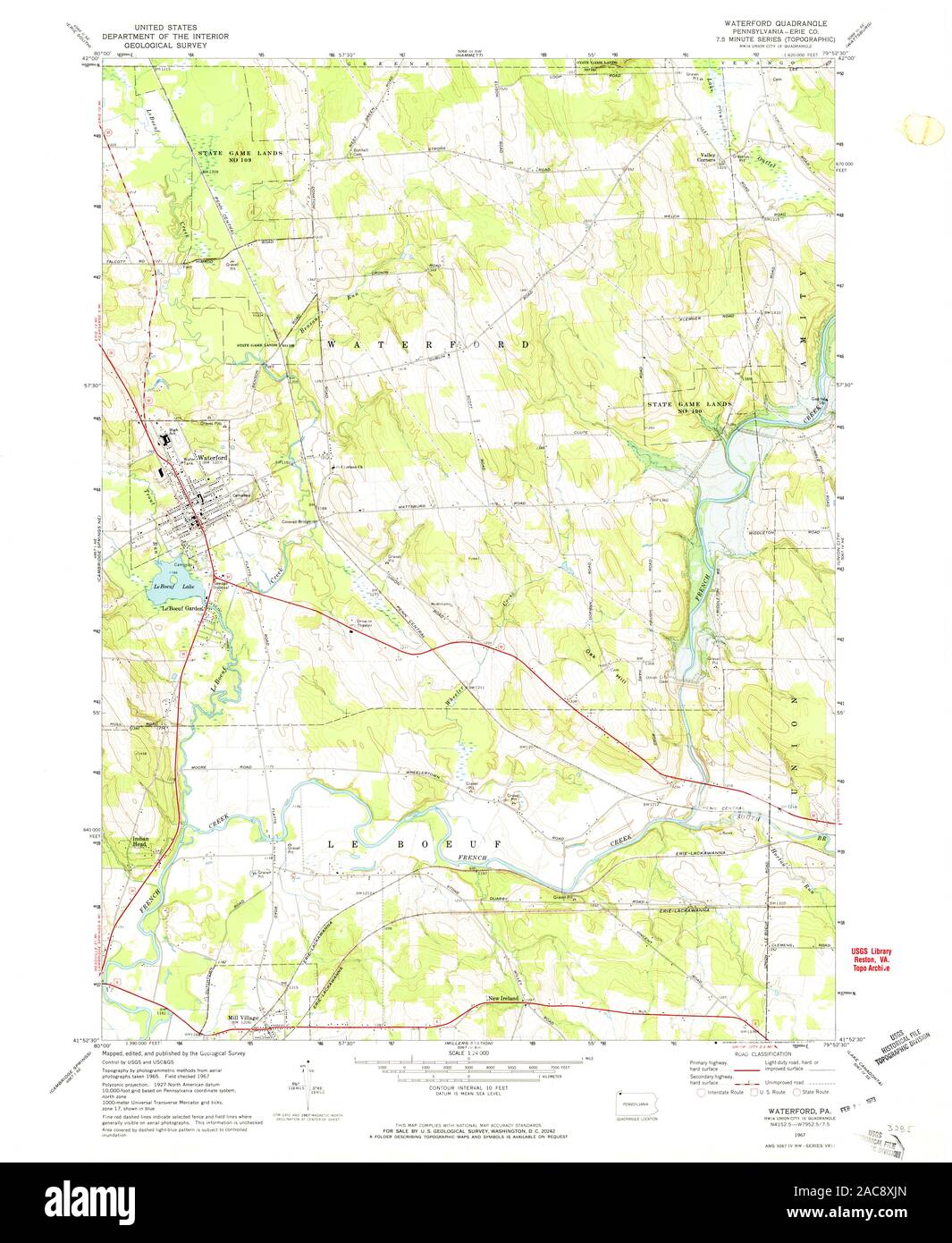 Waterford pennsylvania map hi-res stock photography and images - Alamy