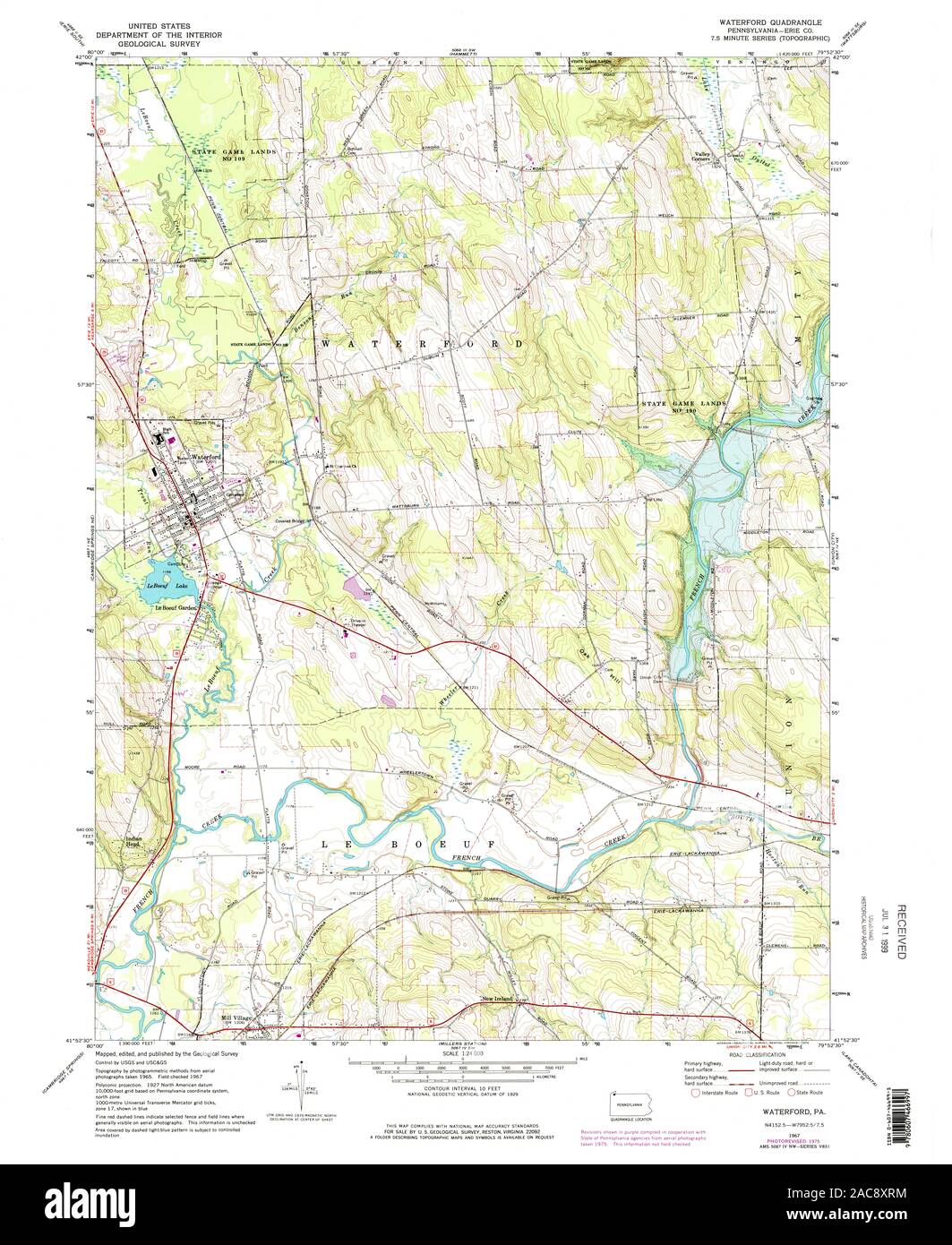 Waterford pennsylvania map hi-res stock photography and images - Alamy