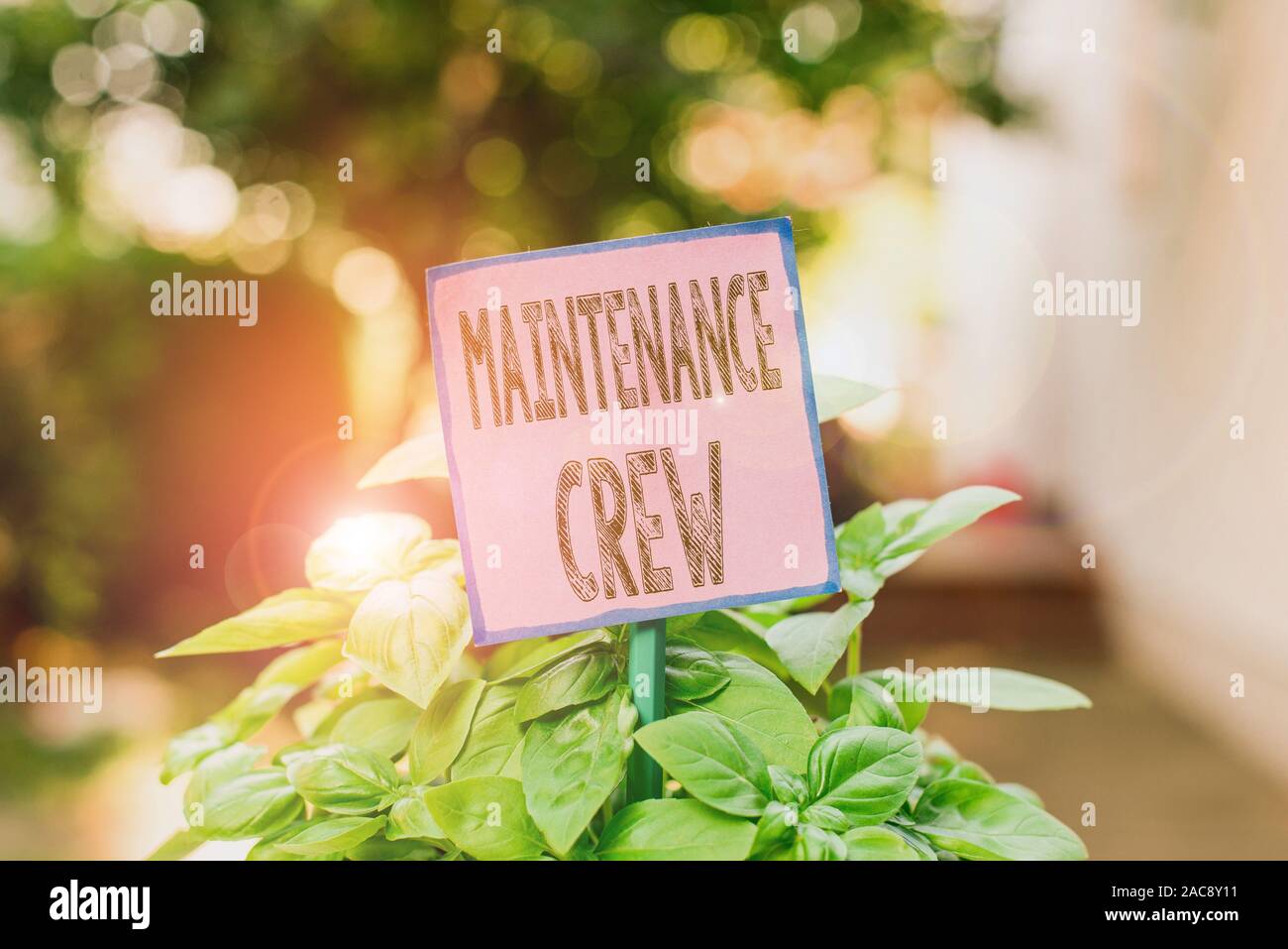 Writing note showing Maintenance Crew. Business concept for responsible ...