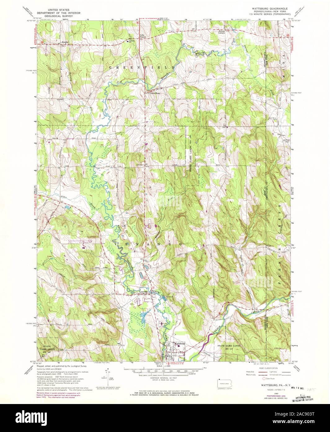 Map of wattsburg pennsylvania hi-res stock photography and images - Alamy