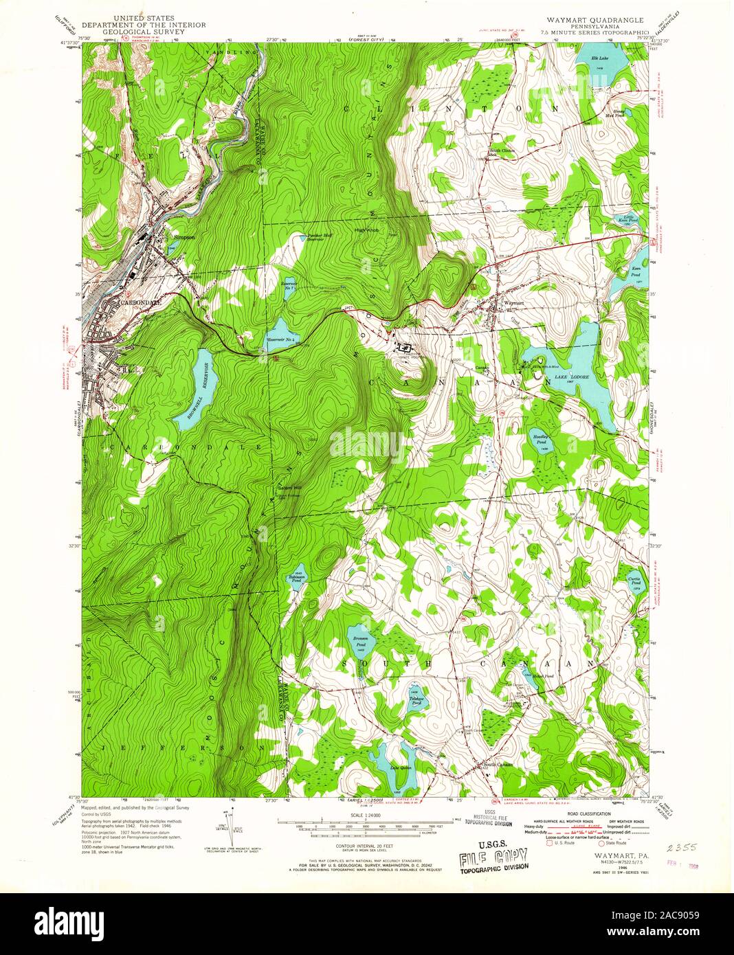 Map of waymart hi-res stock photography and images - Alamy