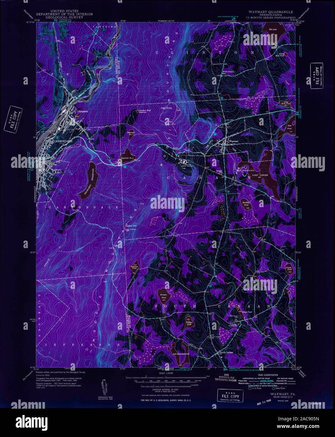 Map of waymart hi-res stock photography and images - Alamy