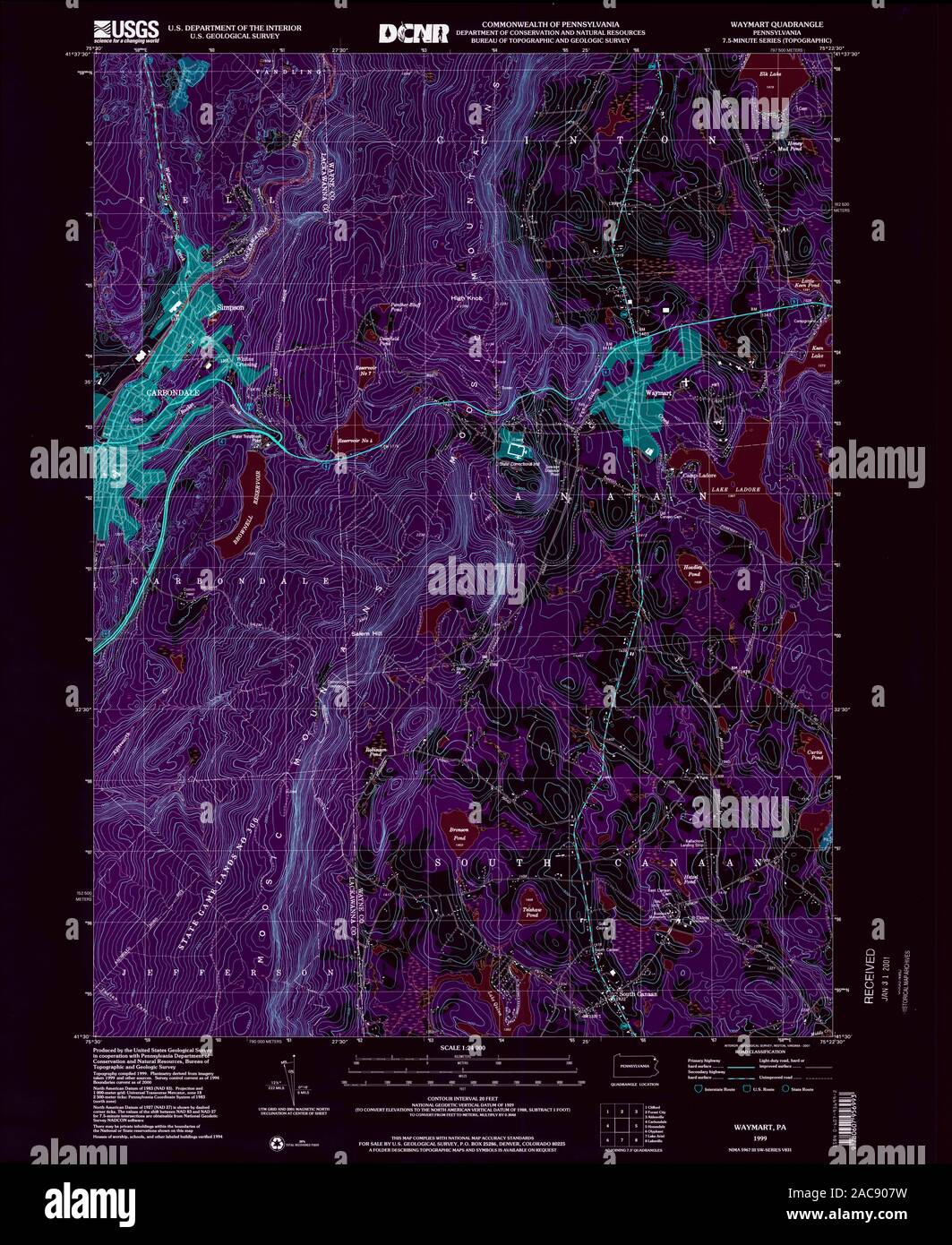 Waymart pennsylvania map hi-res stock photography and images - Alamy