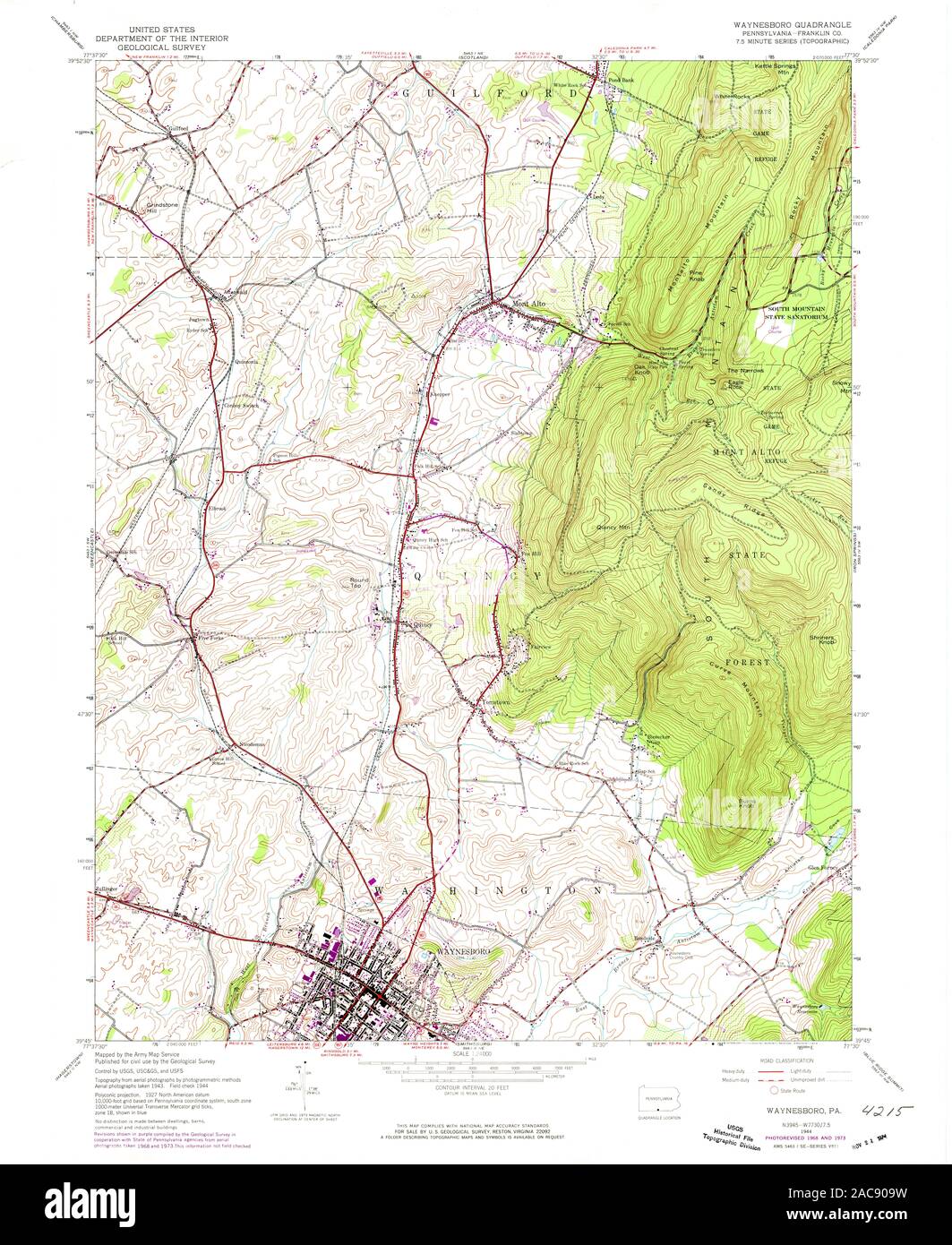 Waynesboro map hi-res stock photography and images - Alamy