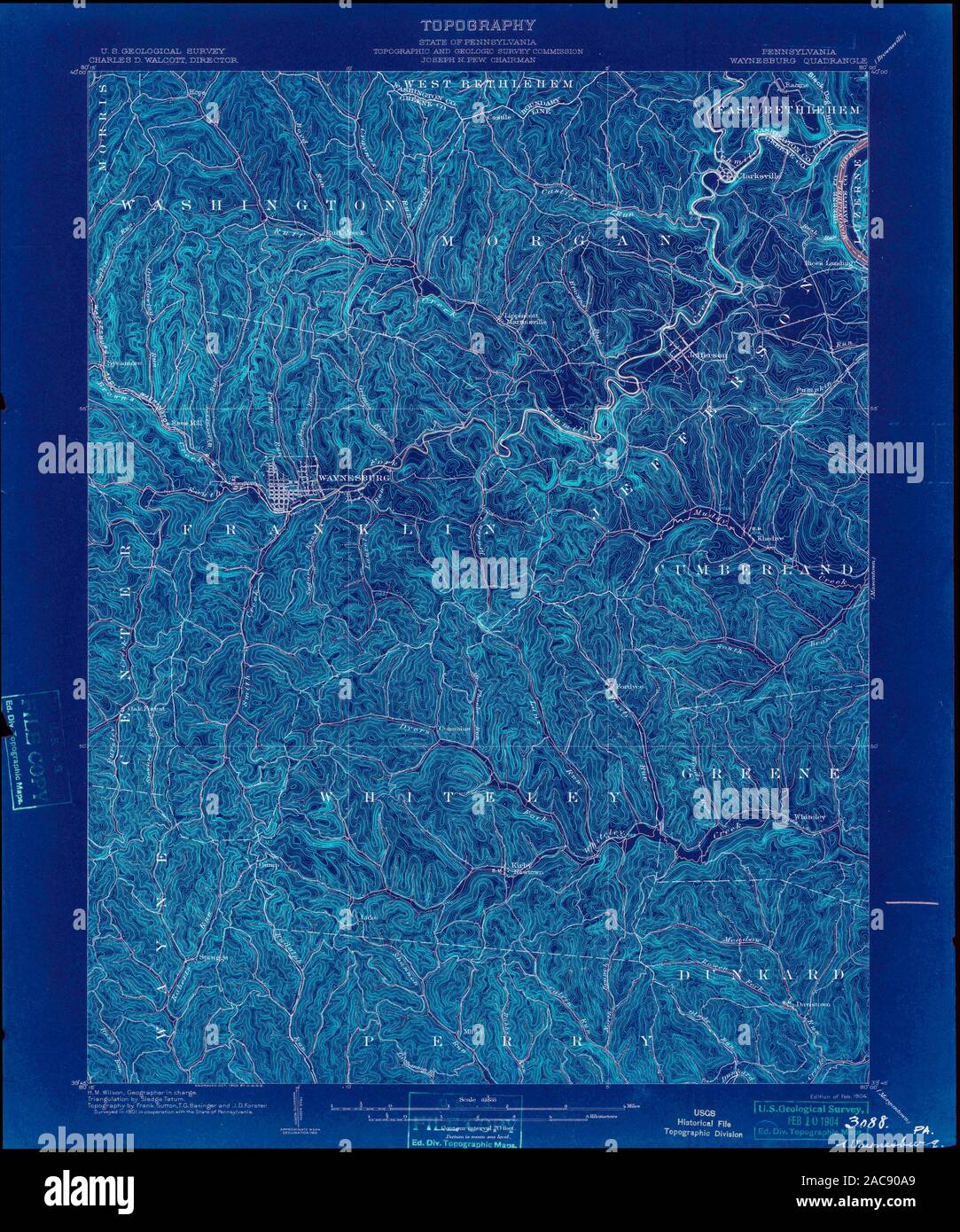 Waynesburg pennsylvania map hi-res stock photography and images - Alamy