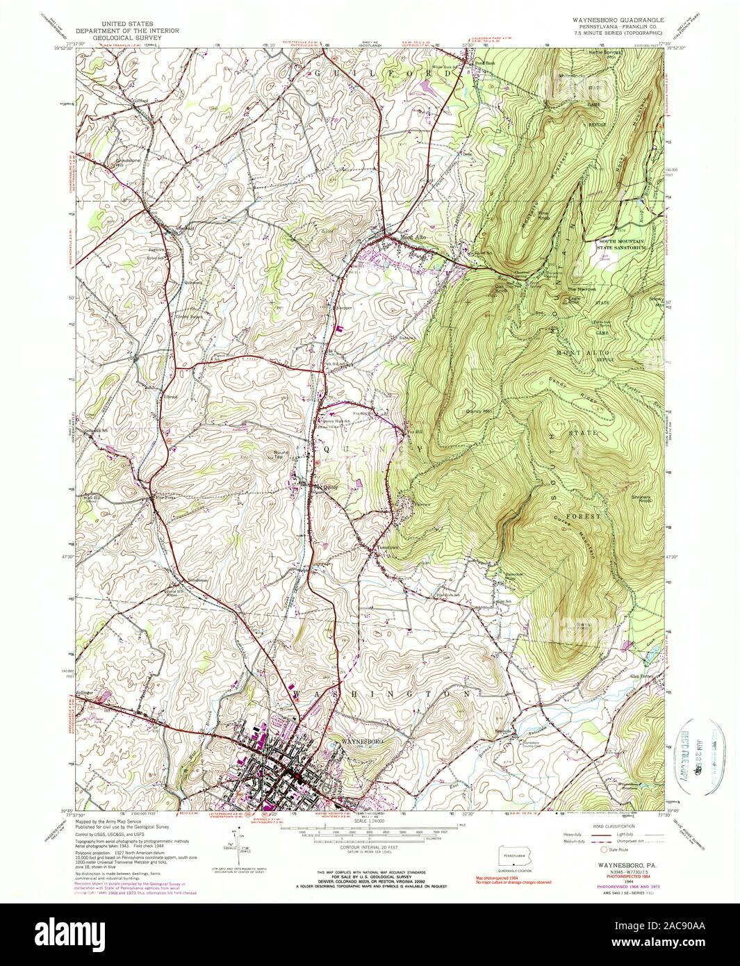 Waynesboro map hi-res stock photography and images - Alamy