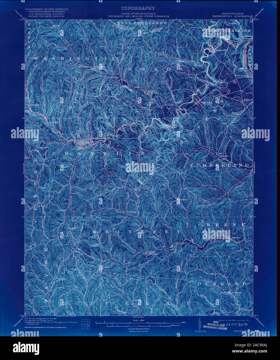 Map of waynesburg hi-res stock photography and images - Alamy