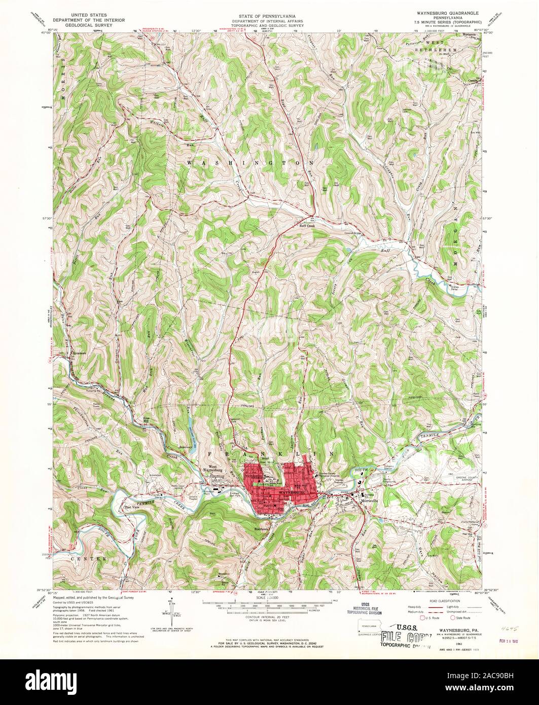 Map of waynesburg hi-res stock photography and images - Alamy