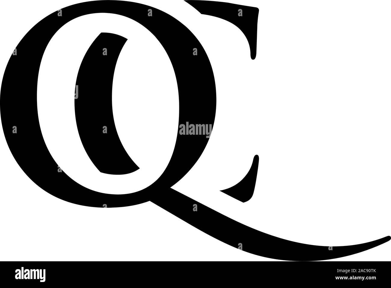 Initial qc alphabet logo design template vector Stock Vector Image ...