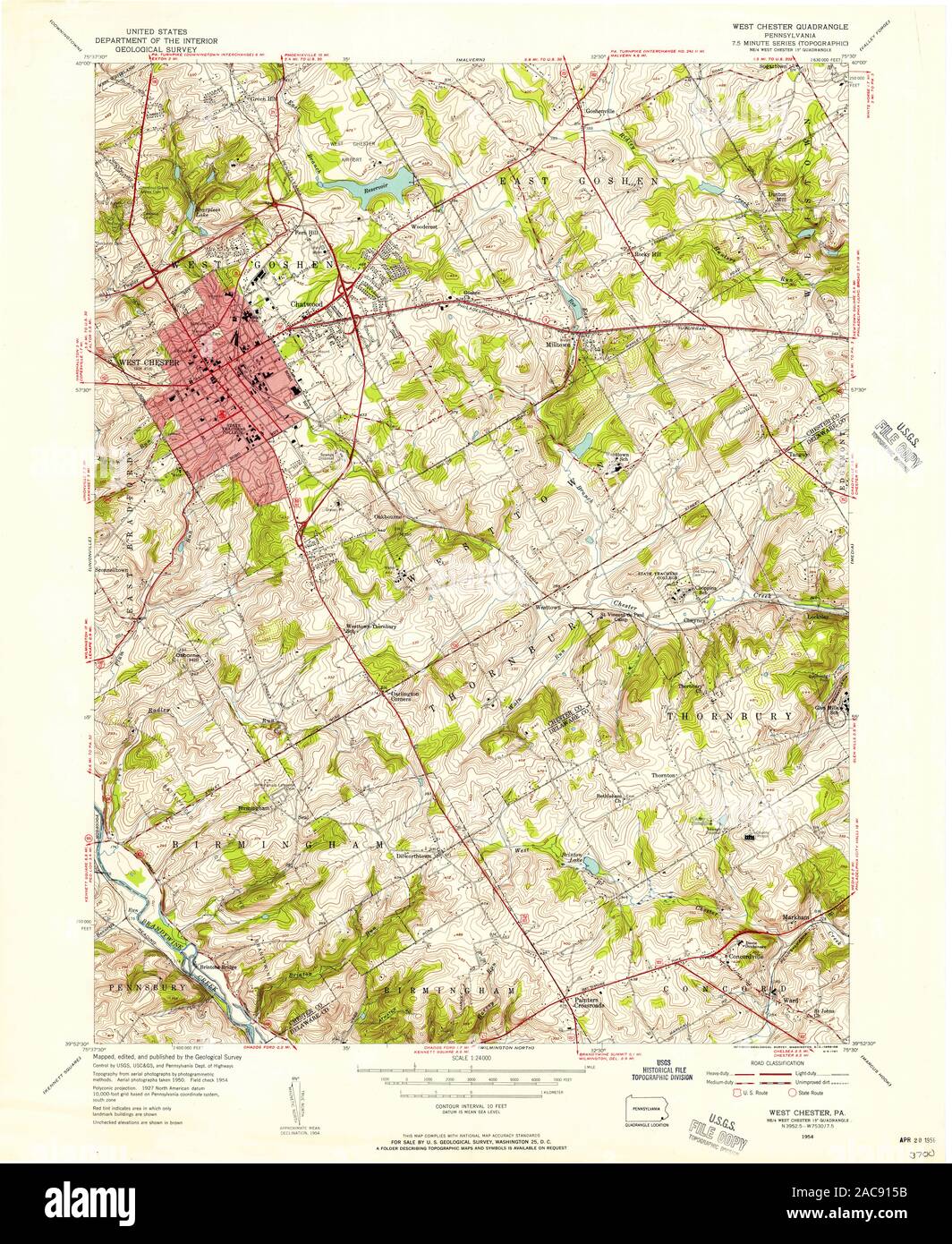 West chester pennsylvania map hi-res stock photography and images - Alamy