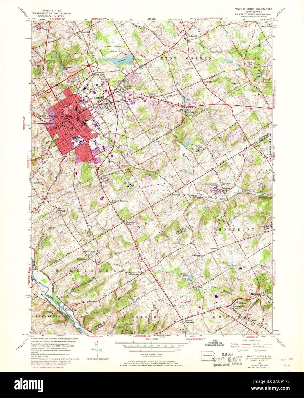 West chester pennsylvania map hi-res stock photography and images - Alamy