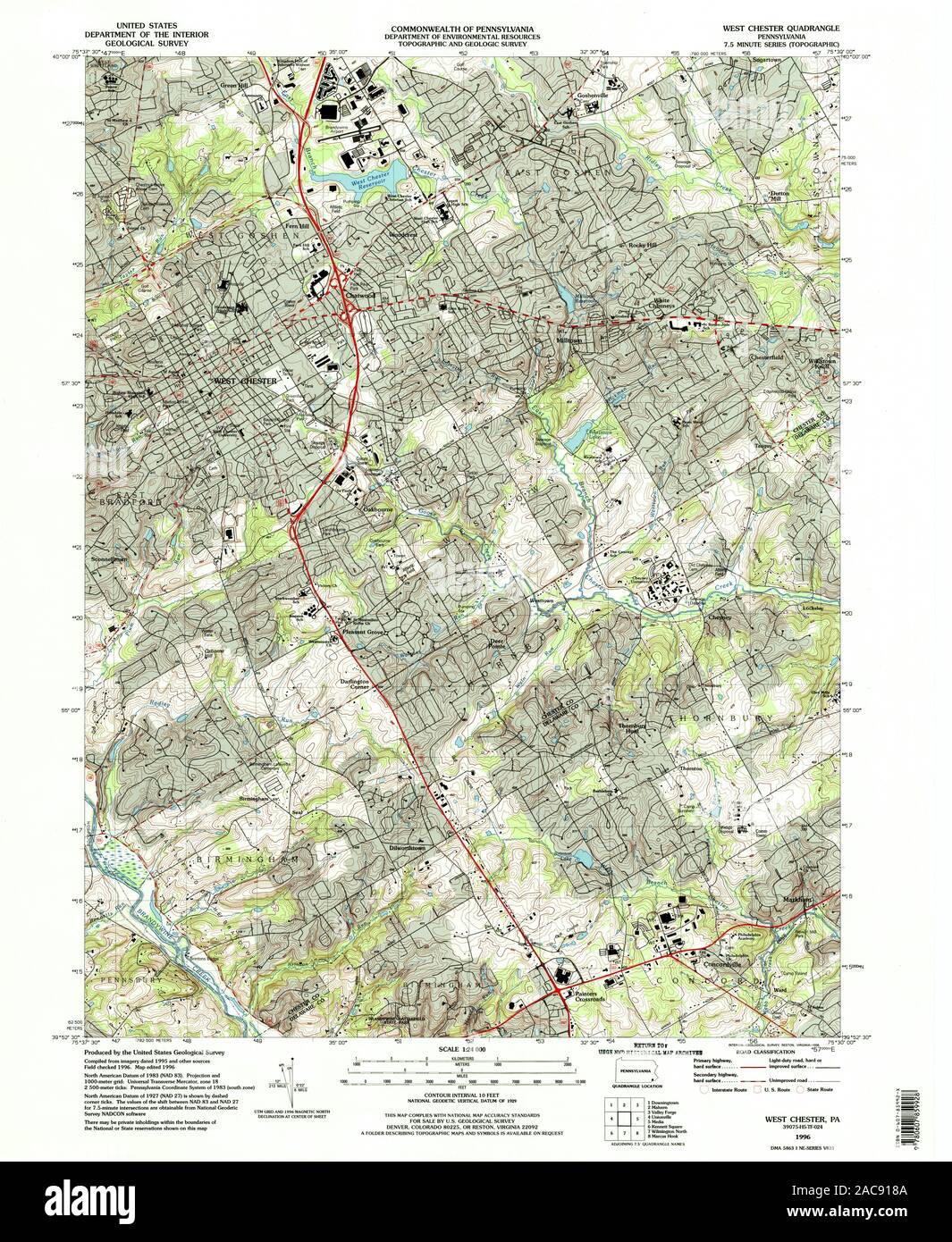 West chester pennsylvania map hi-res stock photography and images - Alamy