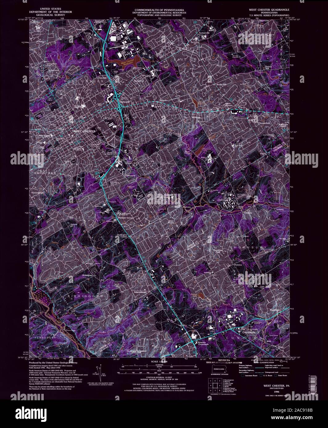 West chester pennsylvania map hi-res stock photography and images - Alamy