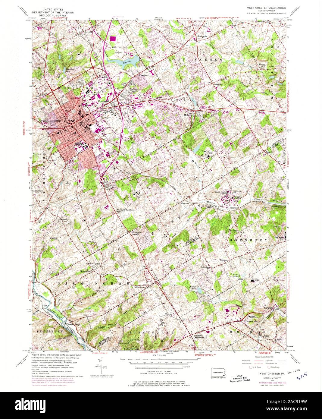 West chester pennsylvania map hi-res stock photography and images - Alamy