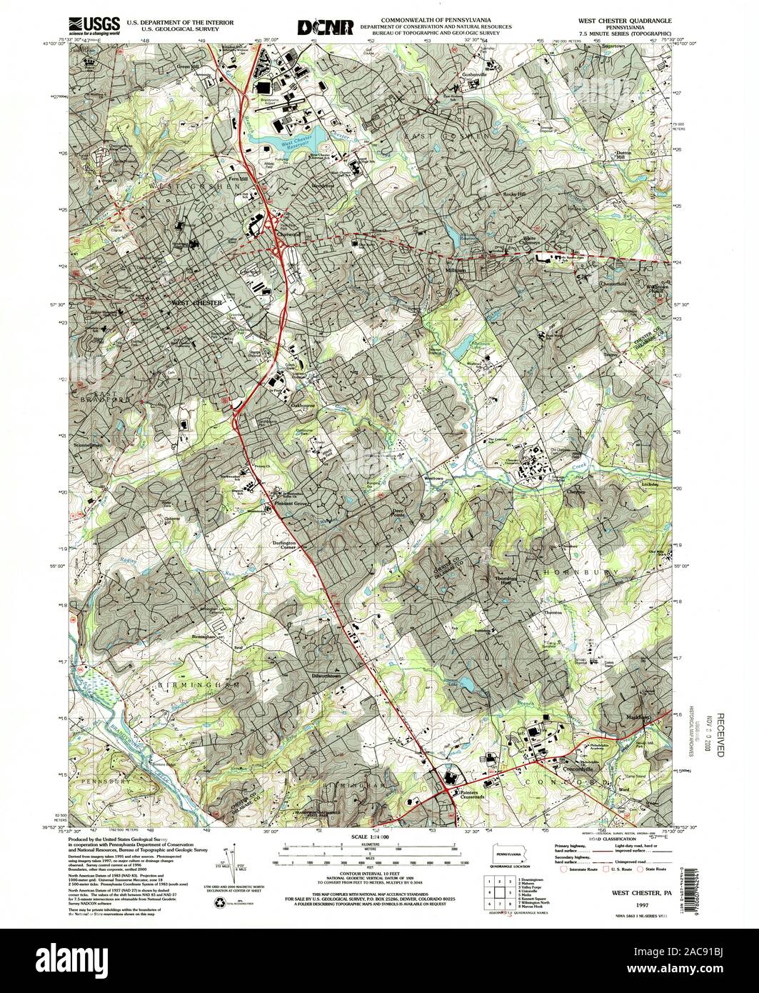 West chester pennsylvania map hi-res stock photography and images - Alamy