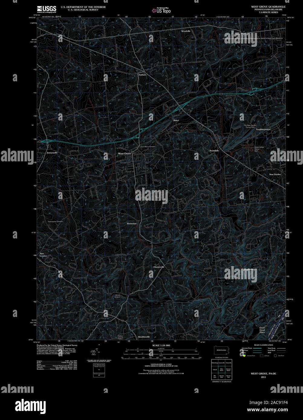 Map of west grove hi-res stock photography and images - Alamy