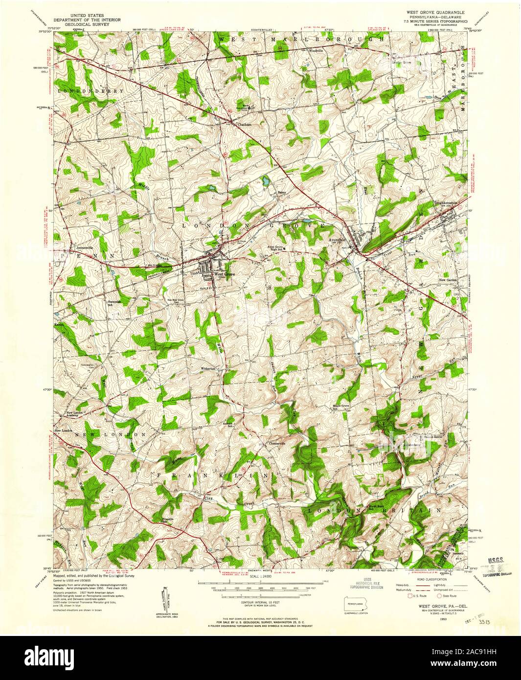 West grove pennsylvania map hi-res stock photography and images - Alamy
