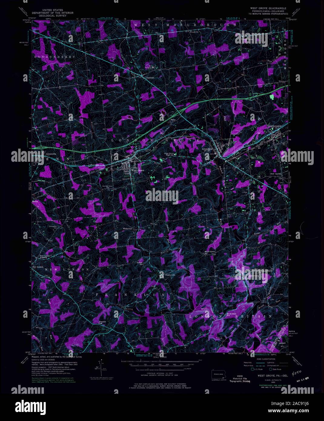 Map of west grove hi-res stock photography and images - Alamy