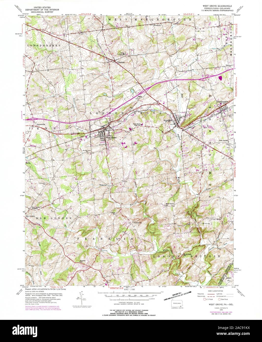 West grove map Cut Out Stock Images & Pictures - Alamy