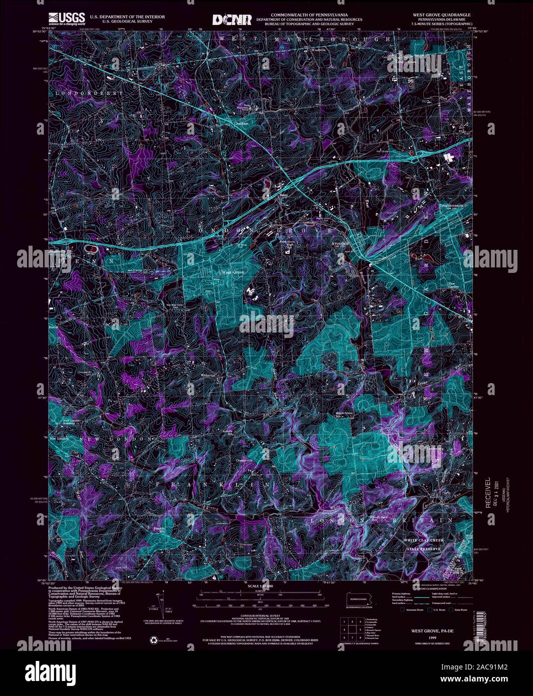 Map of west grove hi-res stock photography and images - Alamy