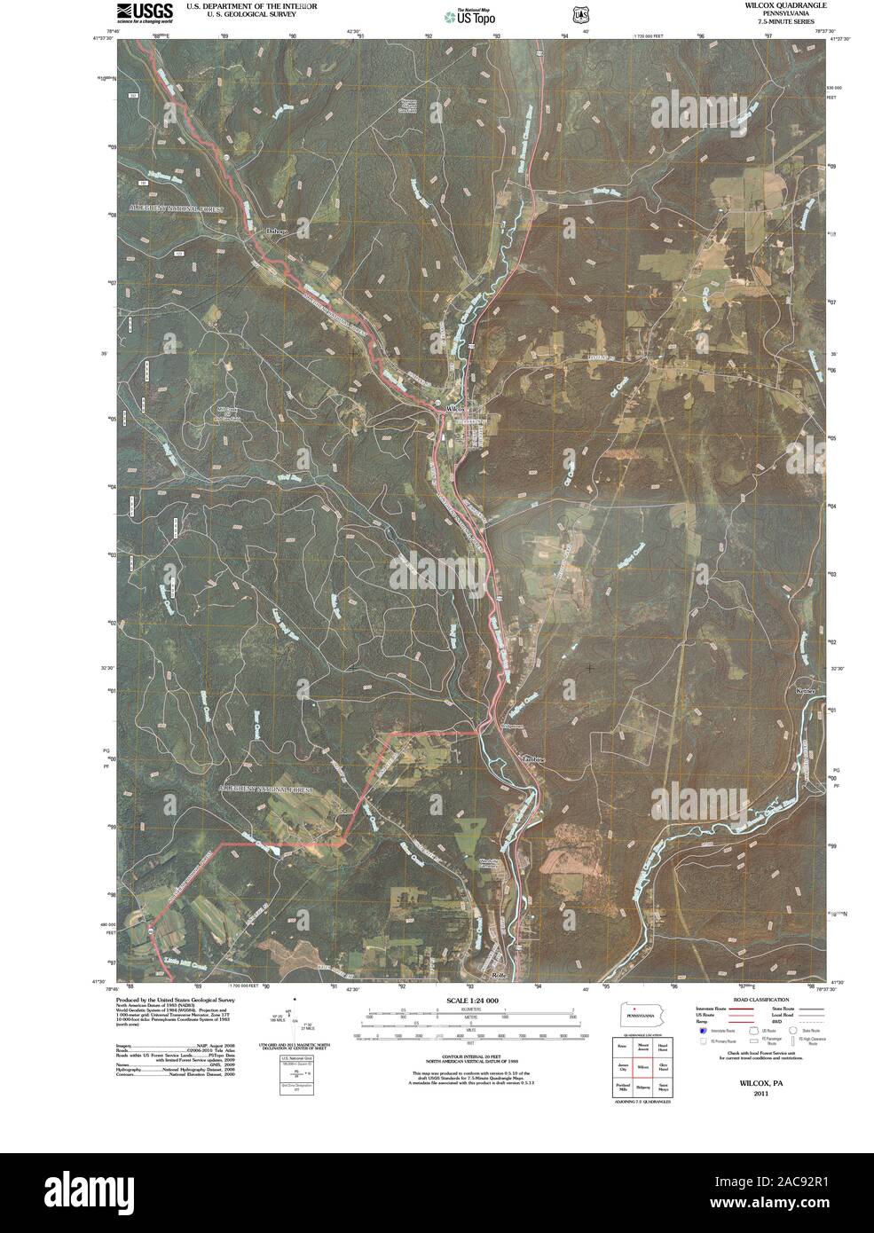 Wilcox pennsylvania map Cut Out Stock Images & Pictures - Alamy